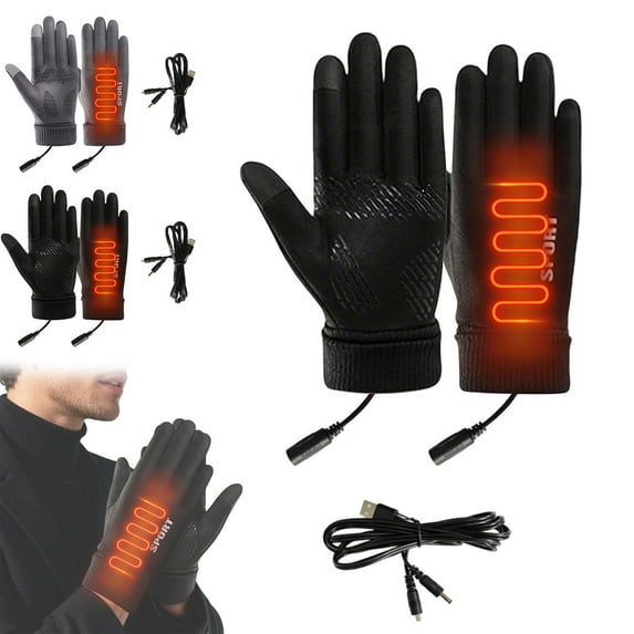 Heated Gloves 1PC， Winter Gloves Touchscreen Waterproof USB ...