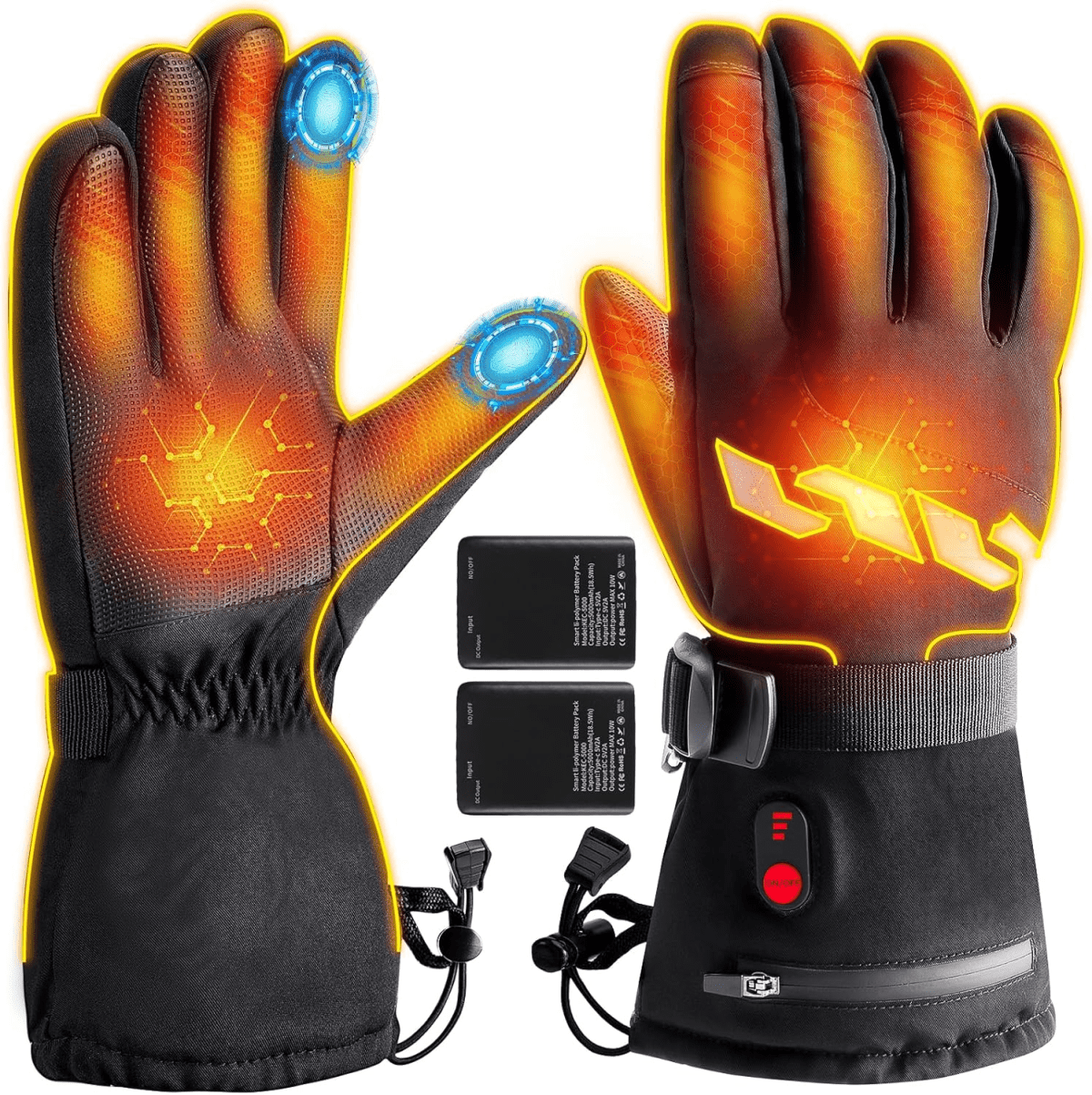 Heated Gloves for Men Women - 5000mAh Rechargeable Battery Powered ...