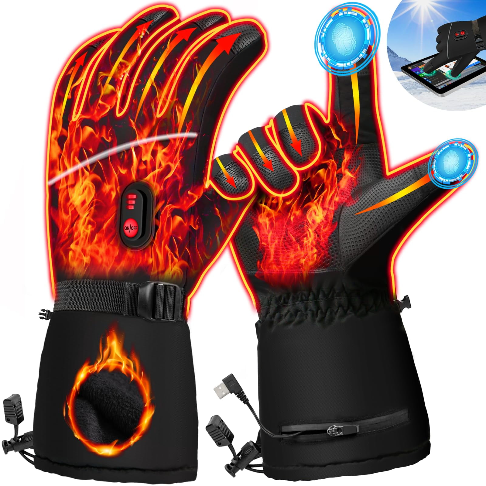 Heated Gloves for Menand Women,Battery Powered Work Gloves Winter ...