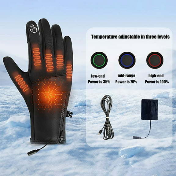 JLFNYA Heated Gloves, Rechargeable Waterproof Touchscreen Heated Gloves ...