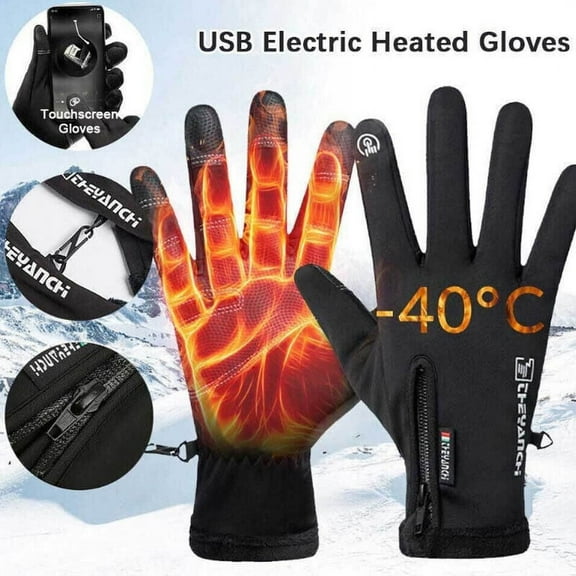 Dadiaei USB Heated Gloves Waterproof Touchscreen Winter Gloves for Men ...