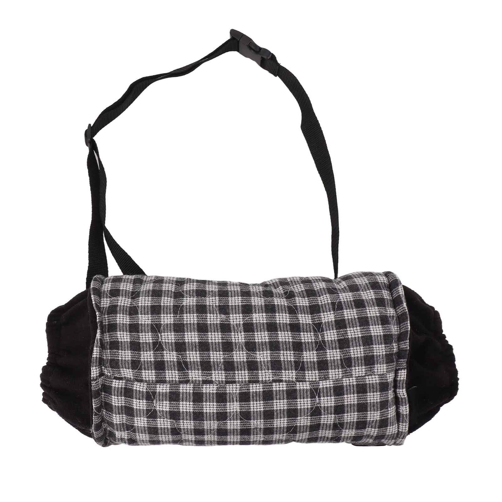 Heated Hand Muff, Black And White Plaid Adjustable Temperature Charging ...