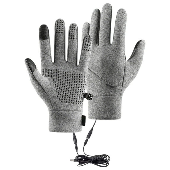 Heated Hand Warmer Gloves USB Power Bank Compatible Touchscreen ...