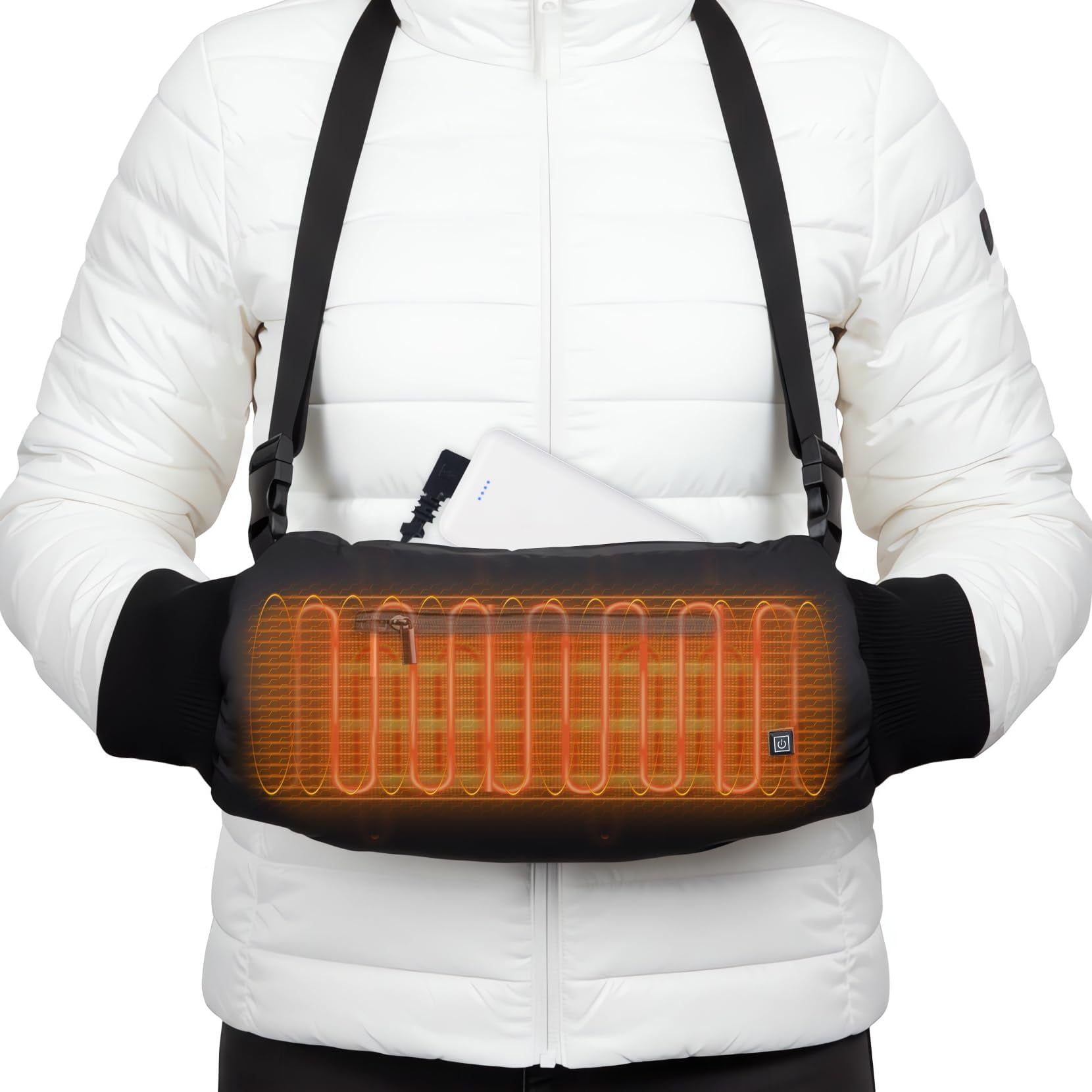 Heated Hand Warmers Pouch with 10000mAh Rechargeable Battery Electric ...