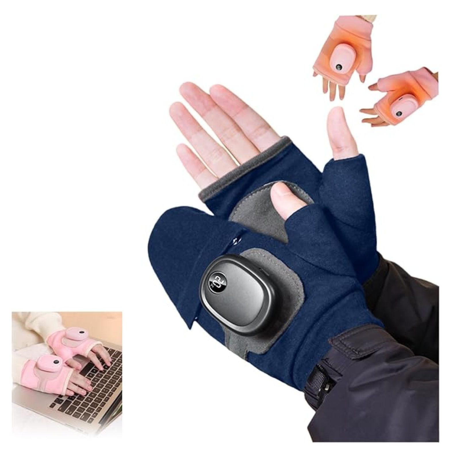 Heated Hand Warming Gloves, Upgraded Smart Thermostatic Electric Heated ...