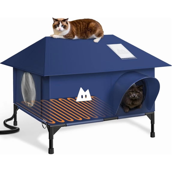 Heated House for Outside Cats Winter, Large Roof Outdoor House ...