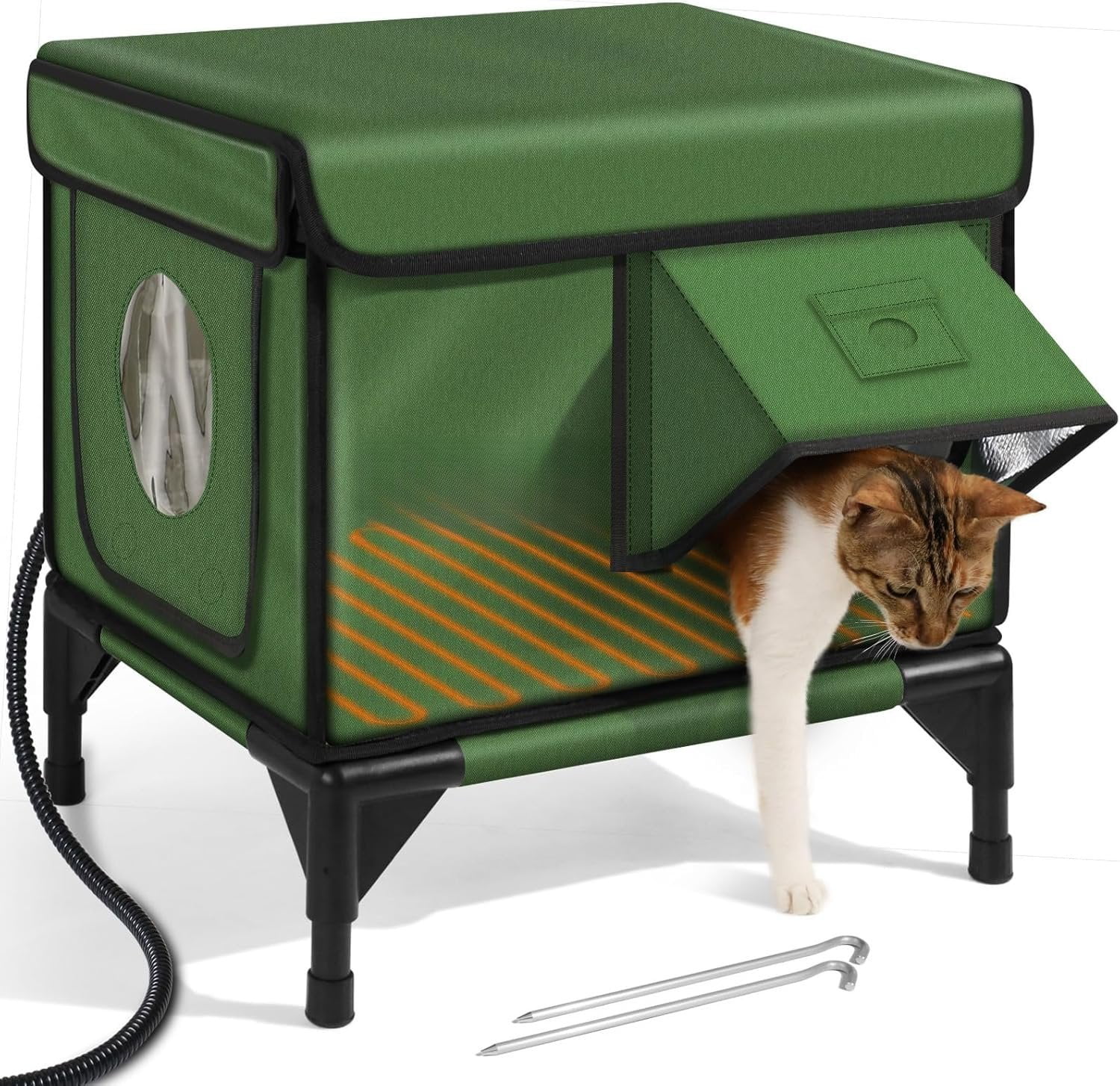 Heated House for Outside, Insulated Weatherproof Heated Outdoor House ...