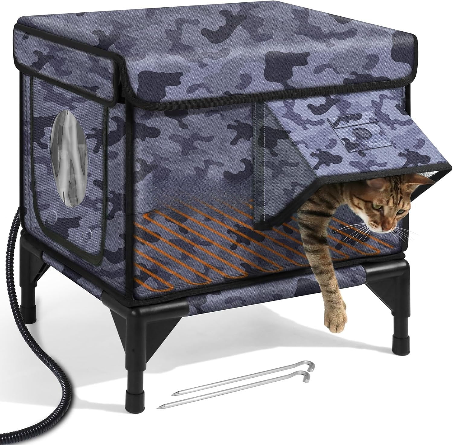 Heated House for Outside, Insulated Weatherproof Heated Outdoor House ...