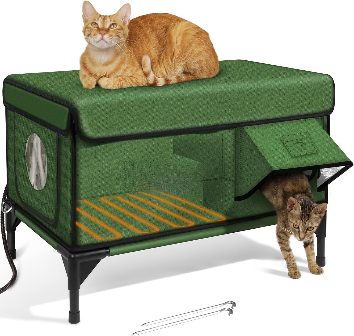 Heated House for Outside, Insulated Weatherproof Heated Outdoor House ...