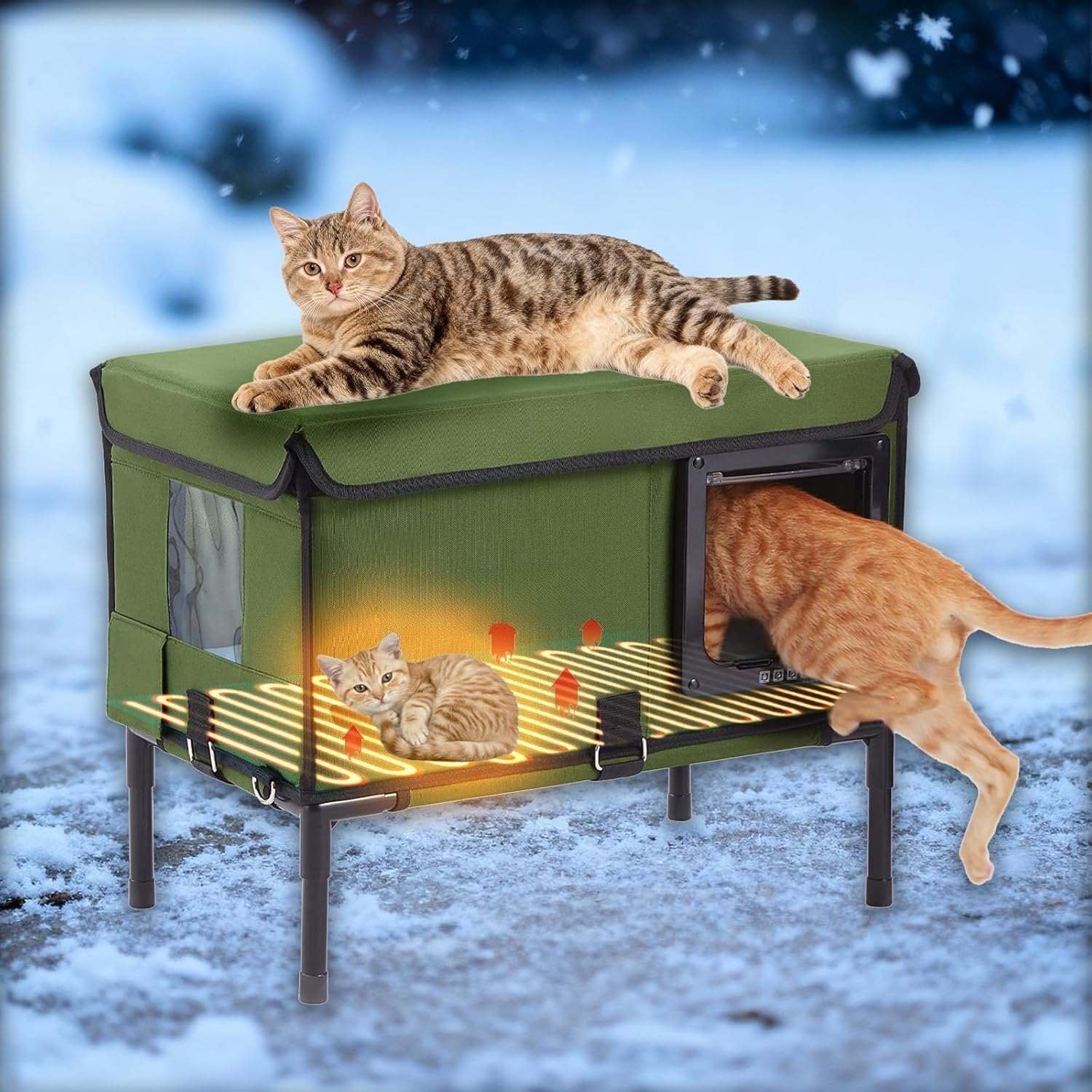 Heated House for Outdoor in Winter, Insulated Weatherproof Shelter with ...