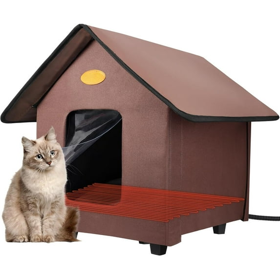 Heated Houses for Outdoor Cats - Elevated Weatherproof Insulated Heated Outdoor House for Winter ...