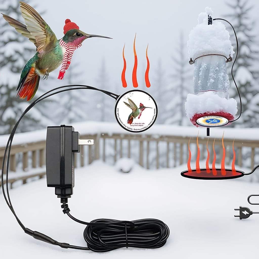 Heated Hummingbird Feeder for Winter,Bird Prevents Freezing Feeder for ...