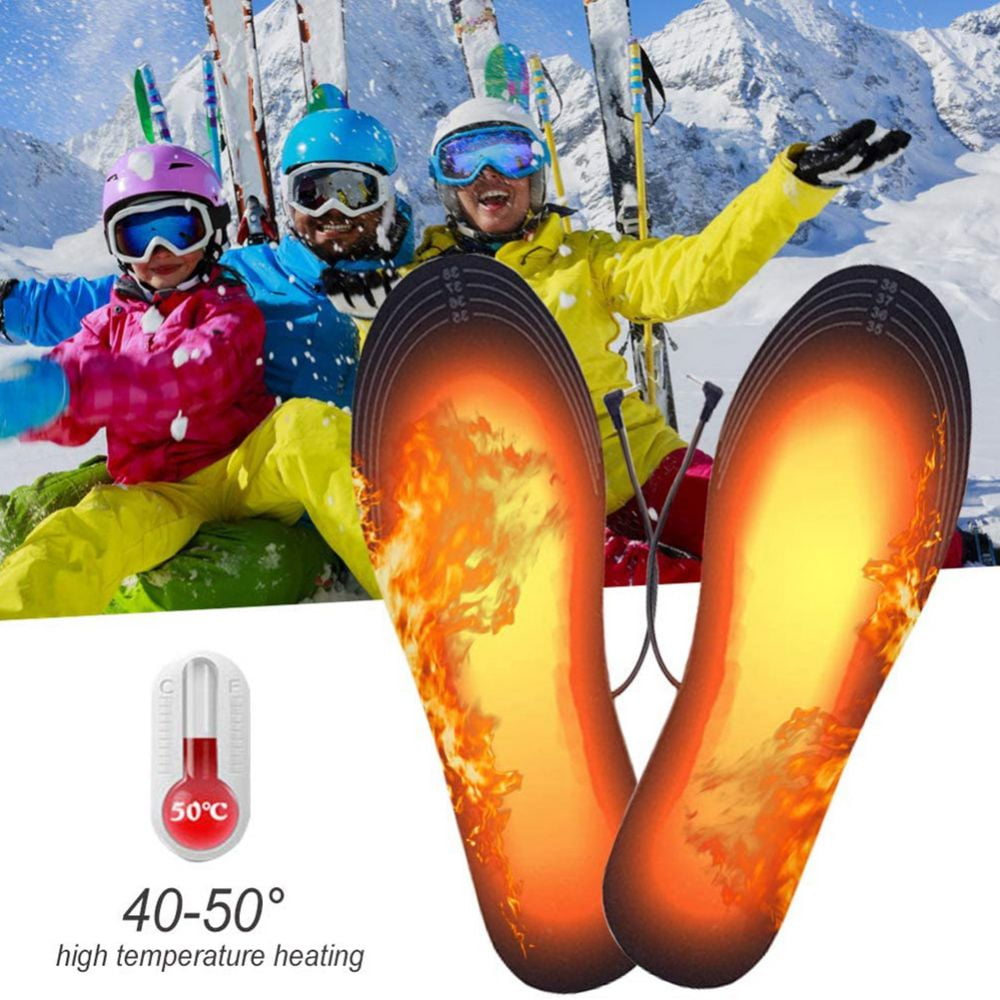 Heated Insole, USB Rechargeable Thermal Insoles Foot Warmer for Outdoor ...