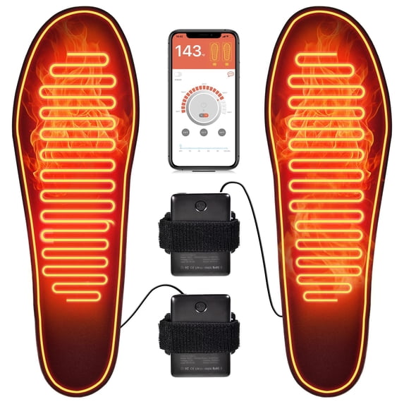 Heated Insoles Rechargeable, Foot Warmer with 5000 mAh Battery,4 Heat ...