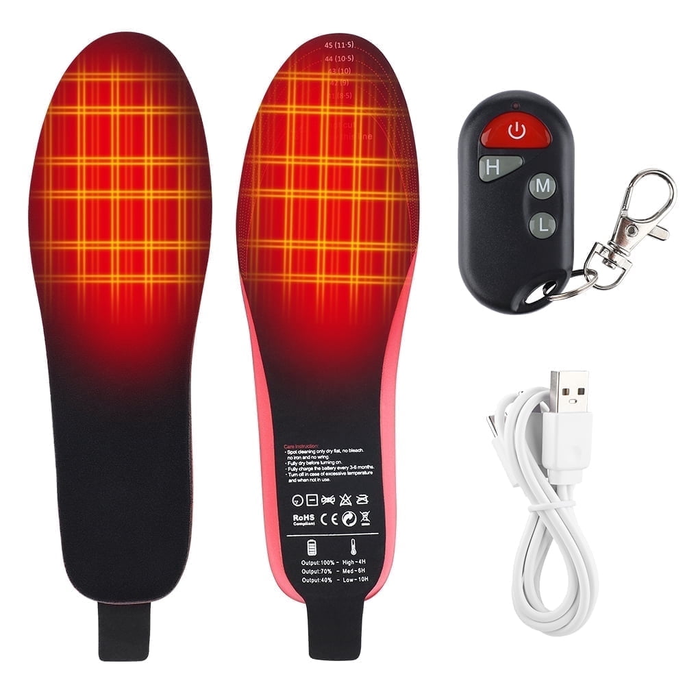 Heated Insoles for Men Women Rechargeable Heated Insoles with Remote ...