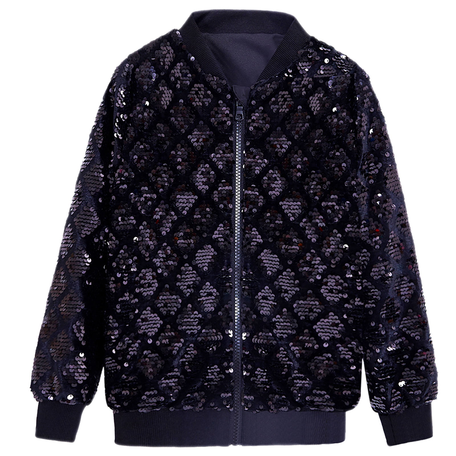Heated Jackets For Men Sequin Zip Up Long Sleeves Party Disco Sparkly ...