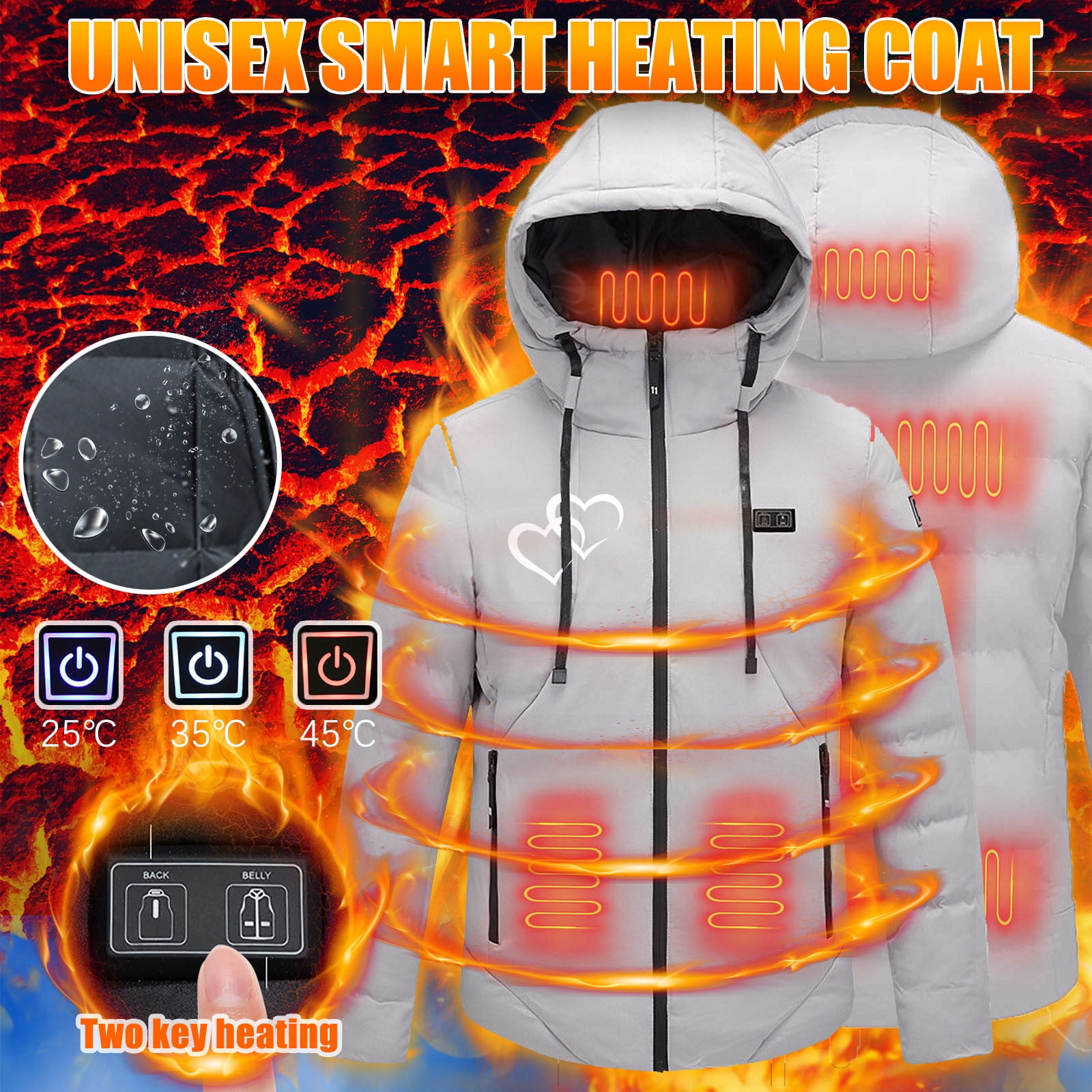 Heated Jackets for Women Men USB Intelligent Constant Temperature ...