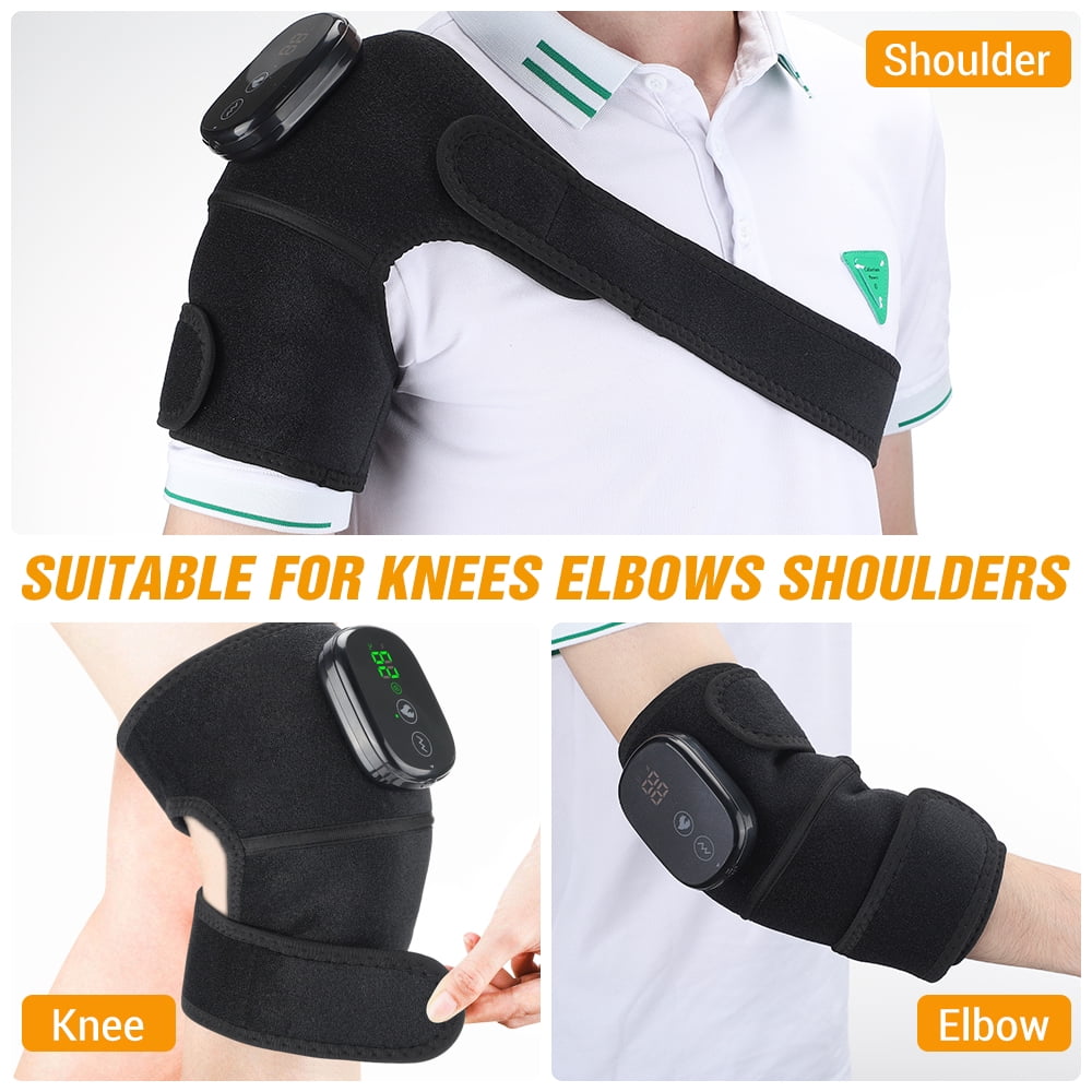 Heated Knee Massager Shoulder Brace, 3-In-1 Heated Vibration Knee ...