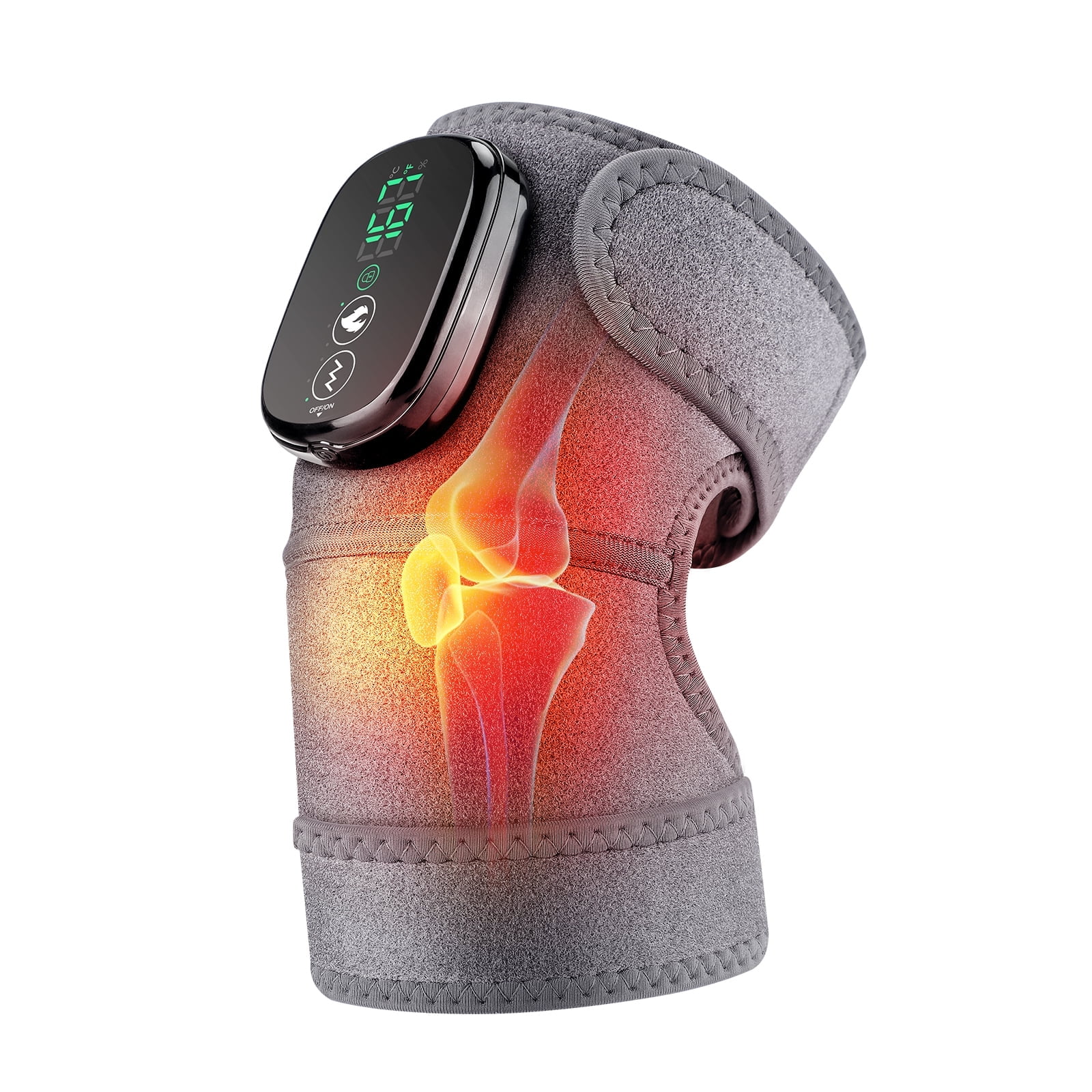 Heated Knee Massager Shoulder Heating Pads Elbow Brace 3 in 1, Cordless ...