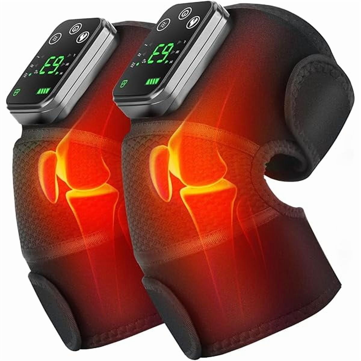 Heated Knee Massager for Pain Relief, Portable Knee Brace with Heat to ...