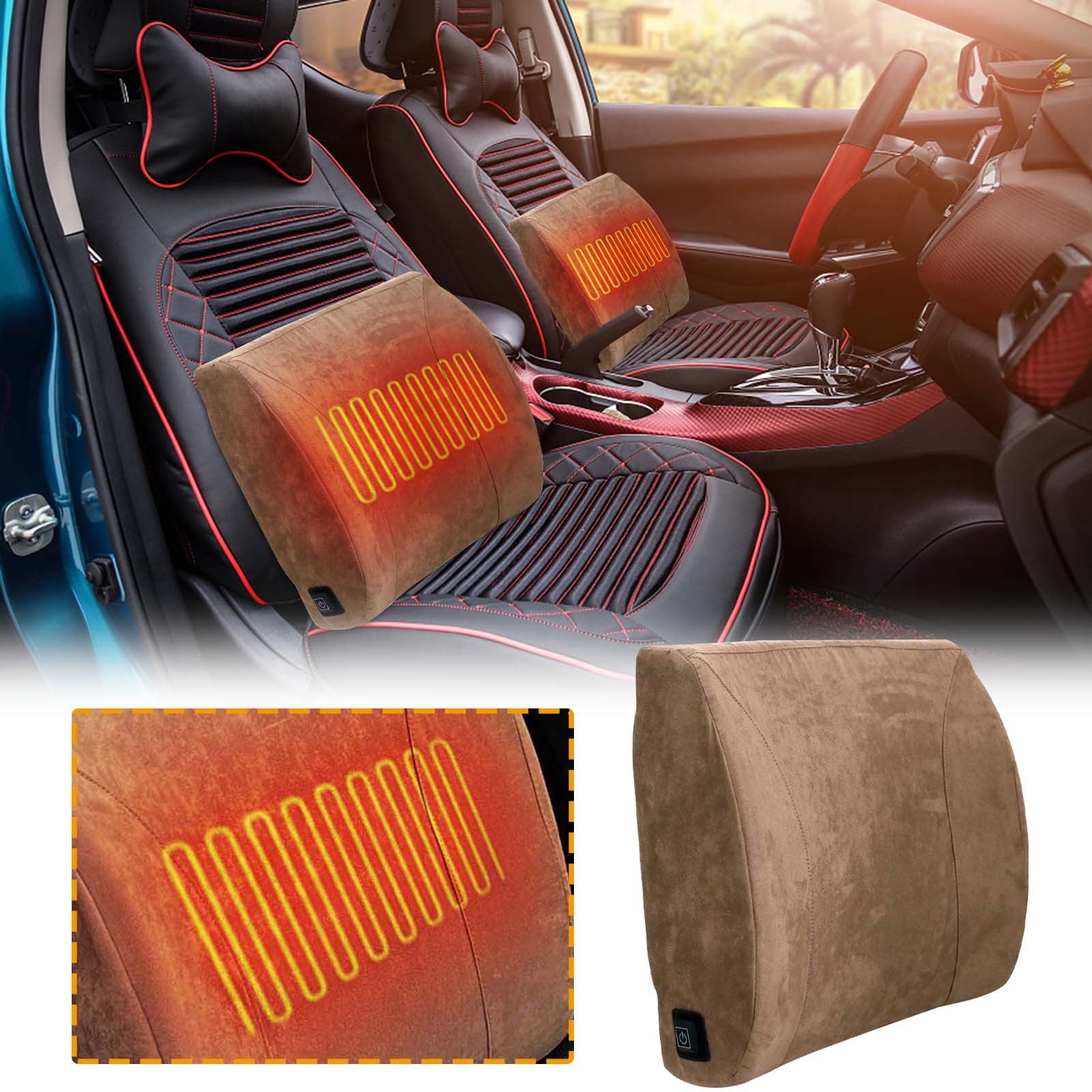 Heated Lumbar Support Pillow for Car and Office, USB Interface ...