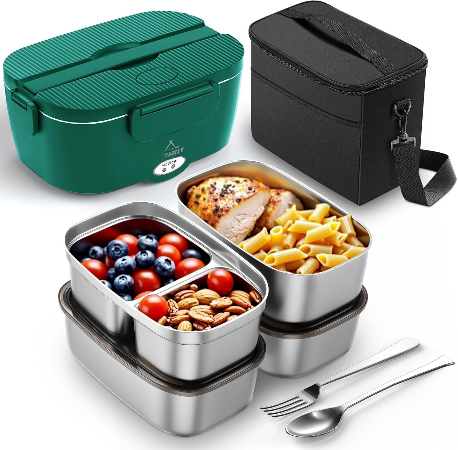Heated Lunch Box,120W Lunch Box for with 1.5L 304 Stainless Container ...