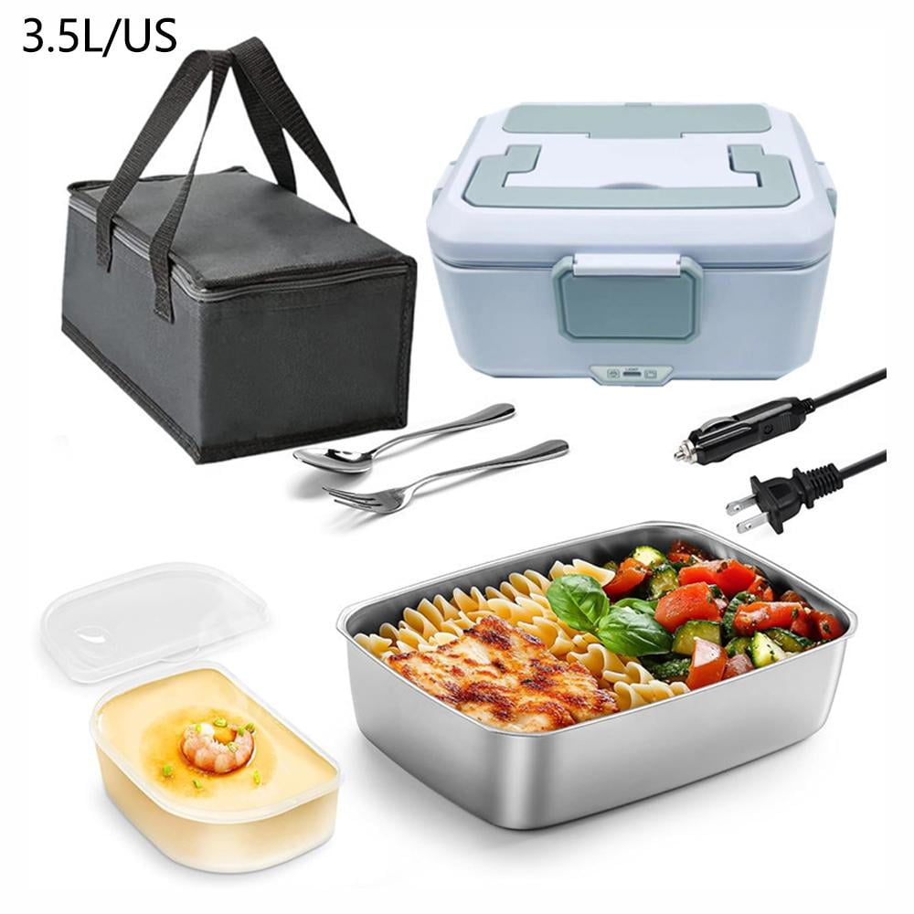 Heated Lunch Box, 2.5L/3.5L Electric Lunch Box Food Warmer, 304 Stainless Steel Inner Pot, Water ...