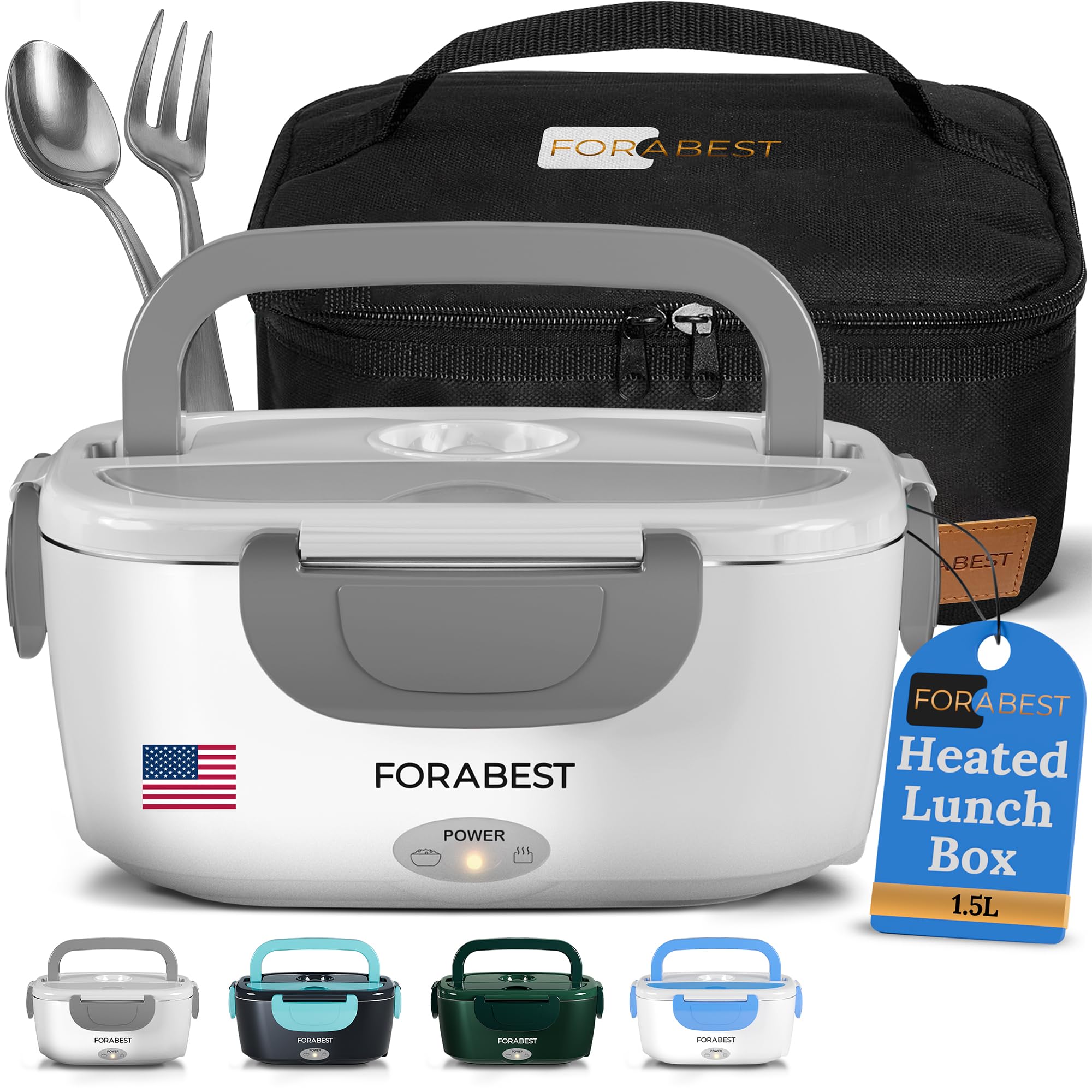Heated Lunch Box - 80W Electric Lunch Box for Adults, 12V/24V Car ...