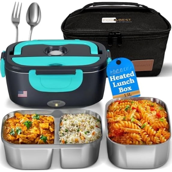 Heated Lunch Box, 80W Lunch Box for , Portable Warmer with 2 Stainless ...