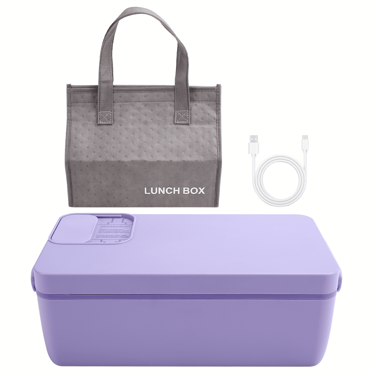 Heated Lunch Box Electric Self Heating Cordless Rechargeable 304 Food ...