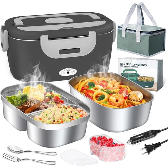 Heated Lunch Box for Men Women - 80W Heating Portable Warmer Heater ...