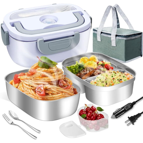 Heated Lunch Box Warmer - 80W Lunch Box for - 2 in 1 Heater for ...