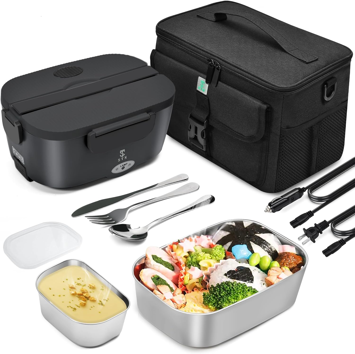 Heated Lunch Boxes For Adults - Efficient Electric Lunch Box Set with ...