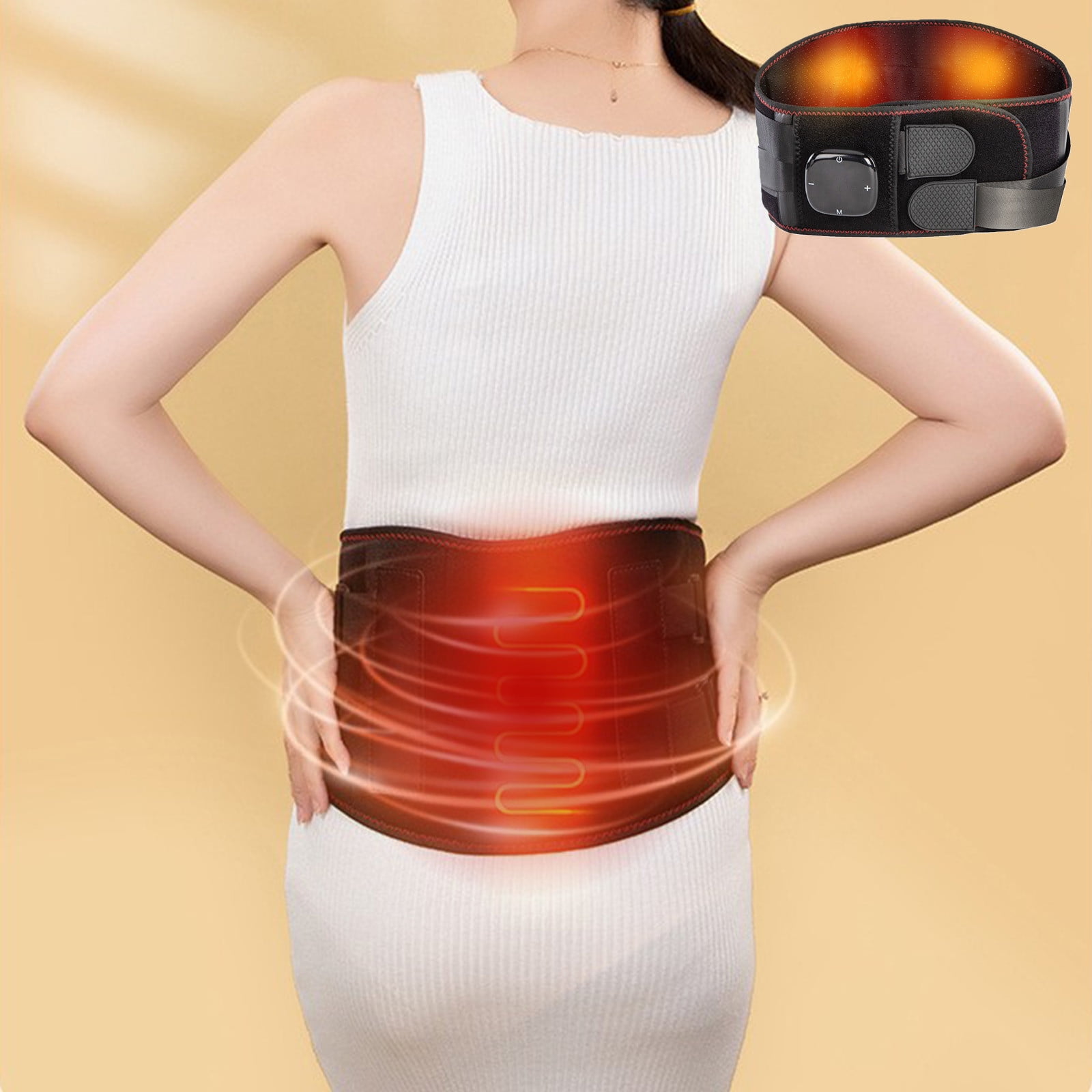 Heated Massage Belt | Vibrating Abdominal & Lumbar Massager | 5 Heat ...