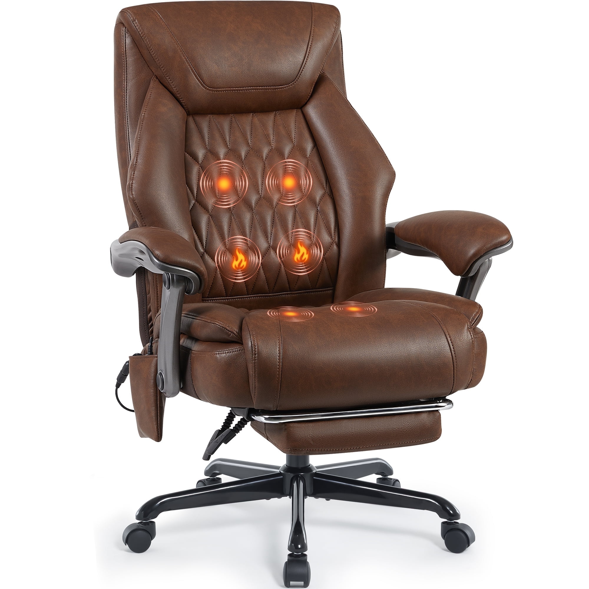 Heated Massage Office Chair with 6 Points Vibration, Reclining ...