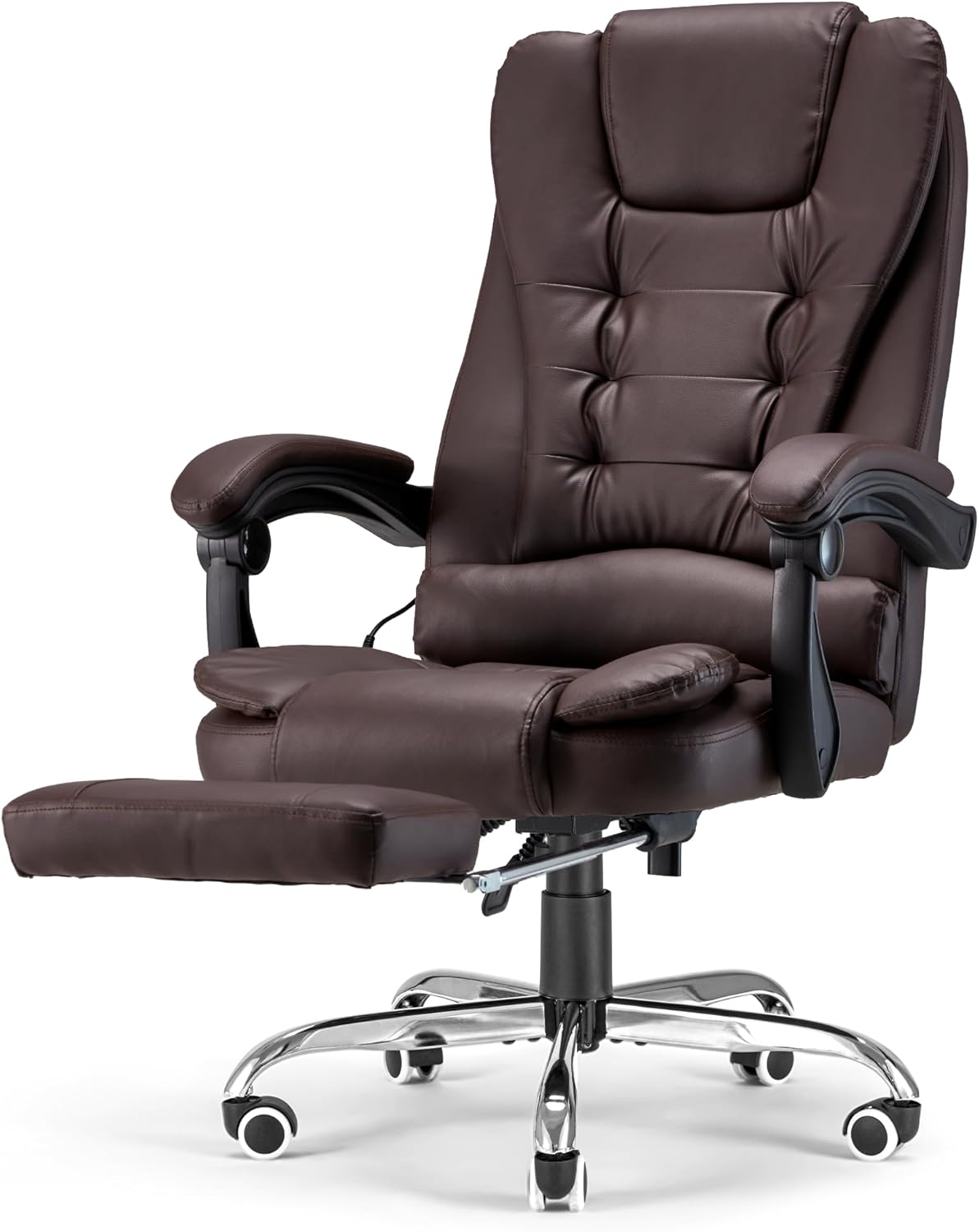 Heated Massage Office Chair with Footrest Massage Heat Function Comfy ...
