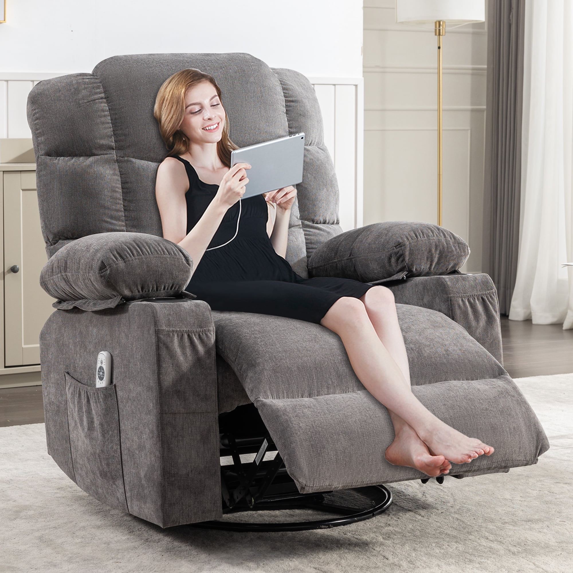 Heated Massage Rocker Lounge Chair, Eight Massage Points Oversized ...