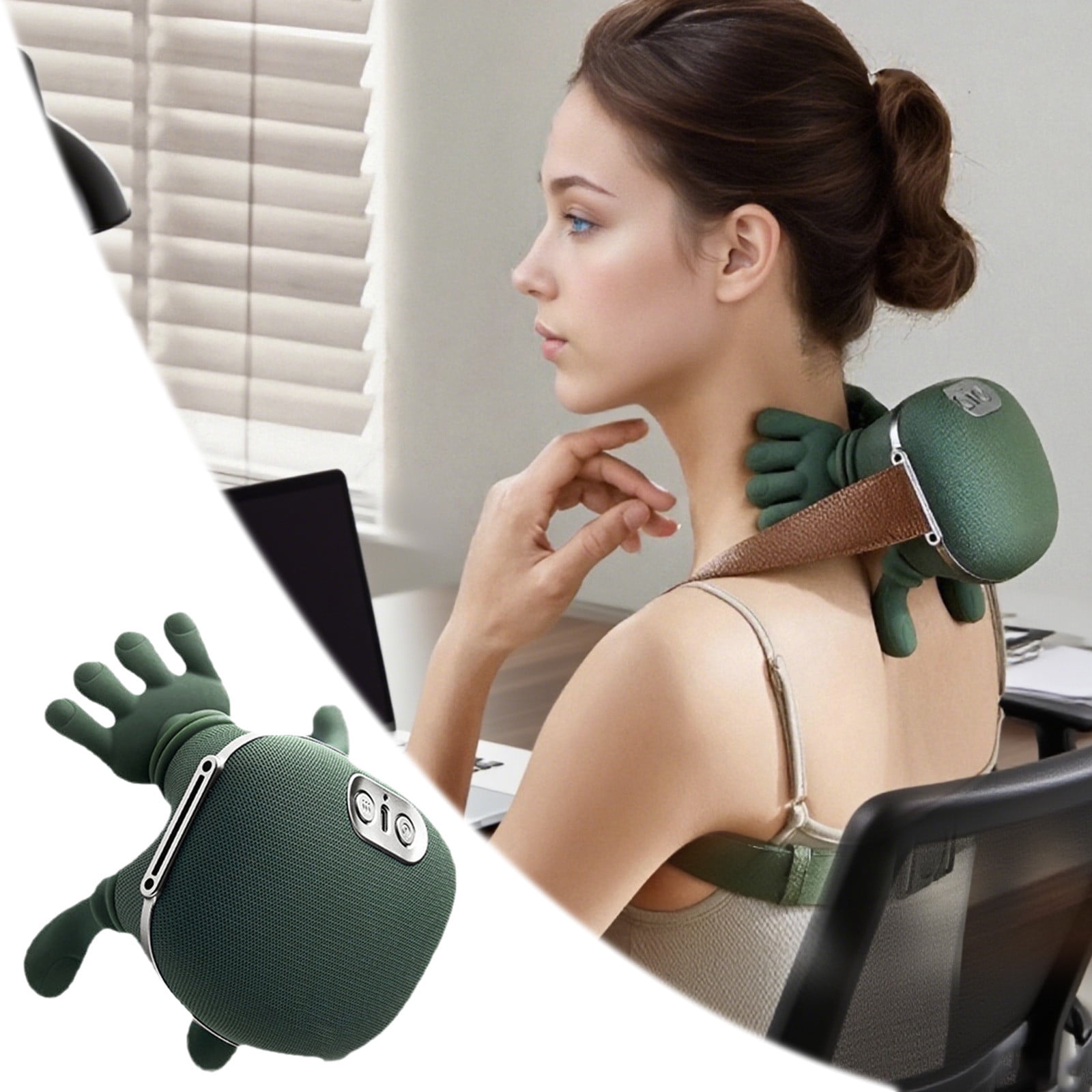 Heated Massager, Portable Shiatsu Neck and Back Massager, Electric Deep ...