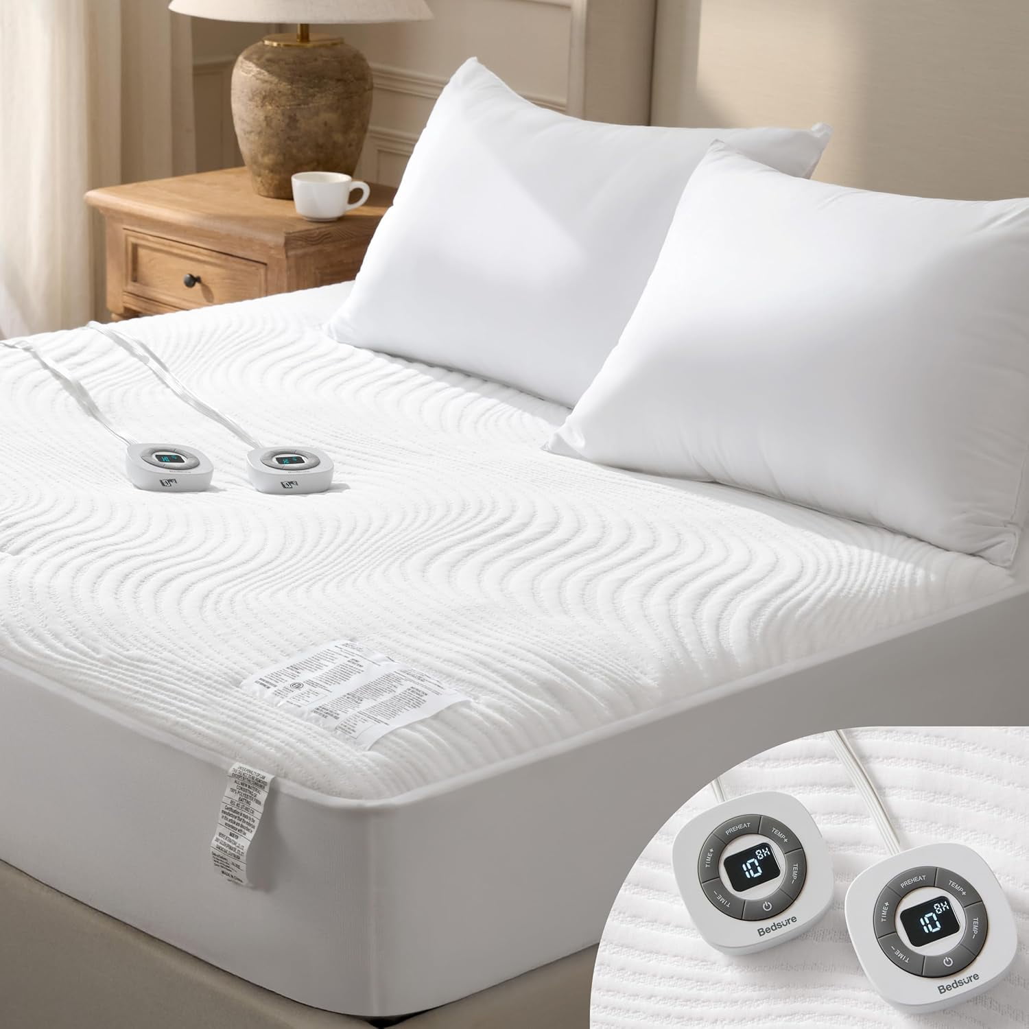 Heated Mattress Pad Queen - Luxury Soft Electric Bed Warmer with Memory ...