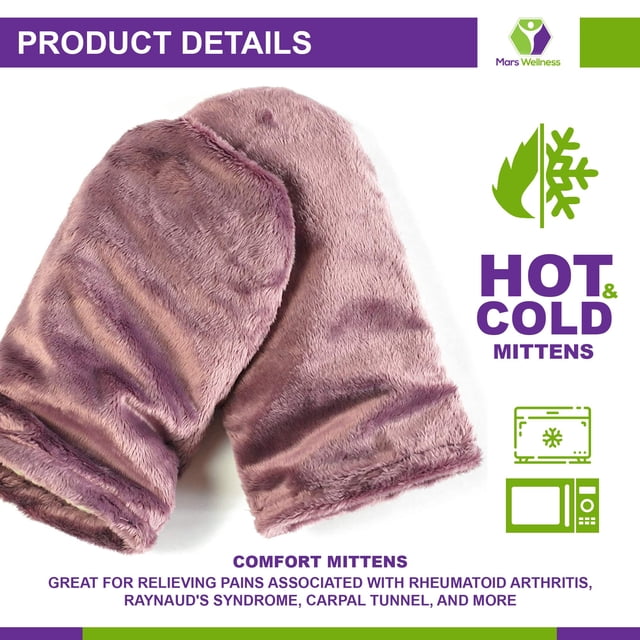 Heated Microwavable Mitts - Herbal Hot/Cold Deep Penetrating Herbal ...