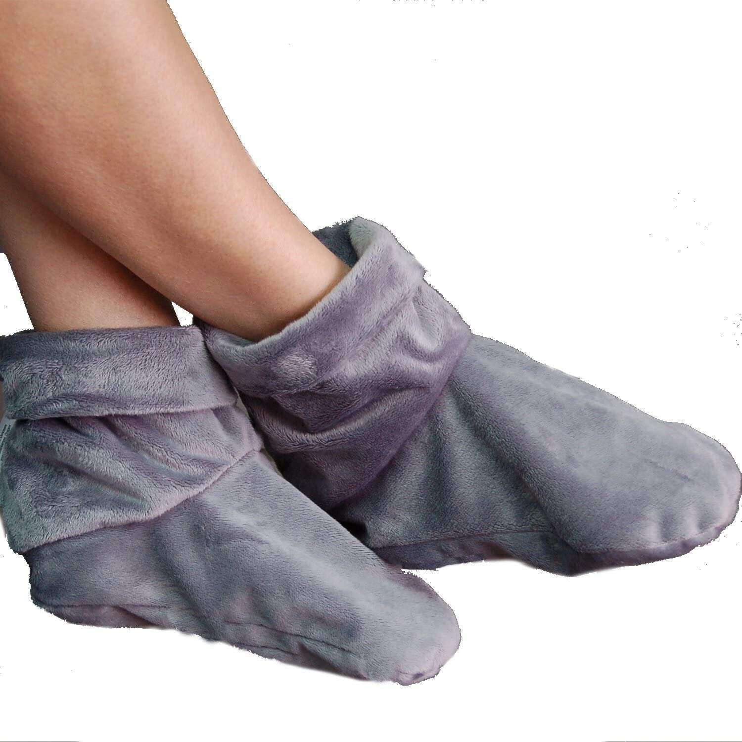 Heated Microwaveable Foot Booties - Herbal Hot/Cold Deep Penetrating ...