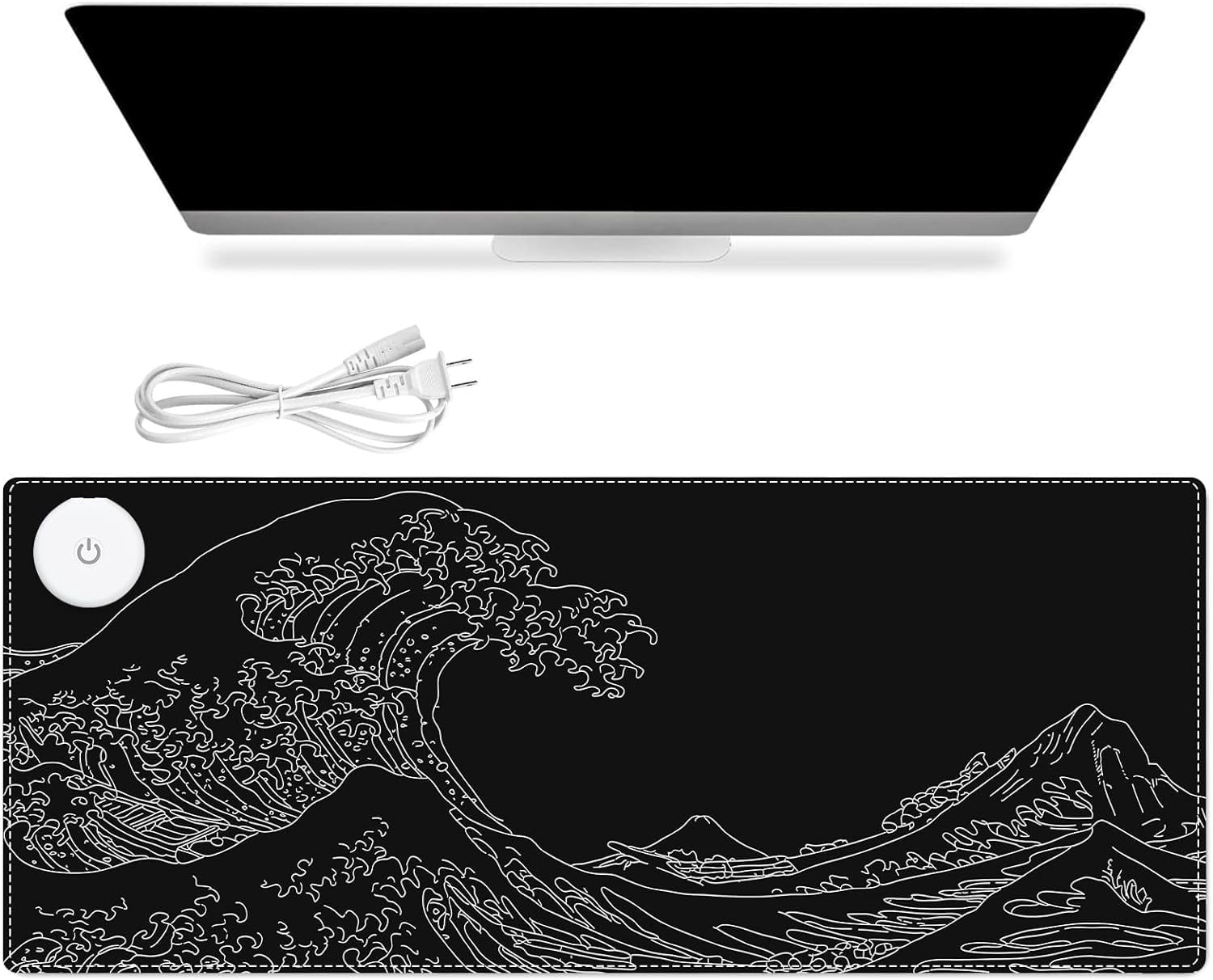 Heated Mouse Pad Hand Warmer, XXL Heated Desk Pad, 35.4" x 15.7" Black ...