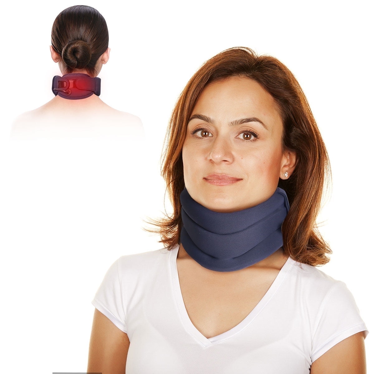 HONGJING Heated Neck Brace Support with Aligning Foam, Spine ...