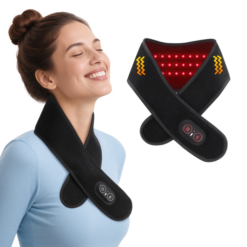 Heated Neck Wrap, Cordless Heated Neck Massager, Rechargeable Heated ...