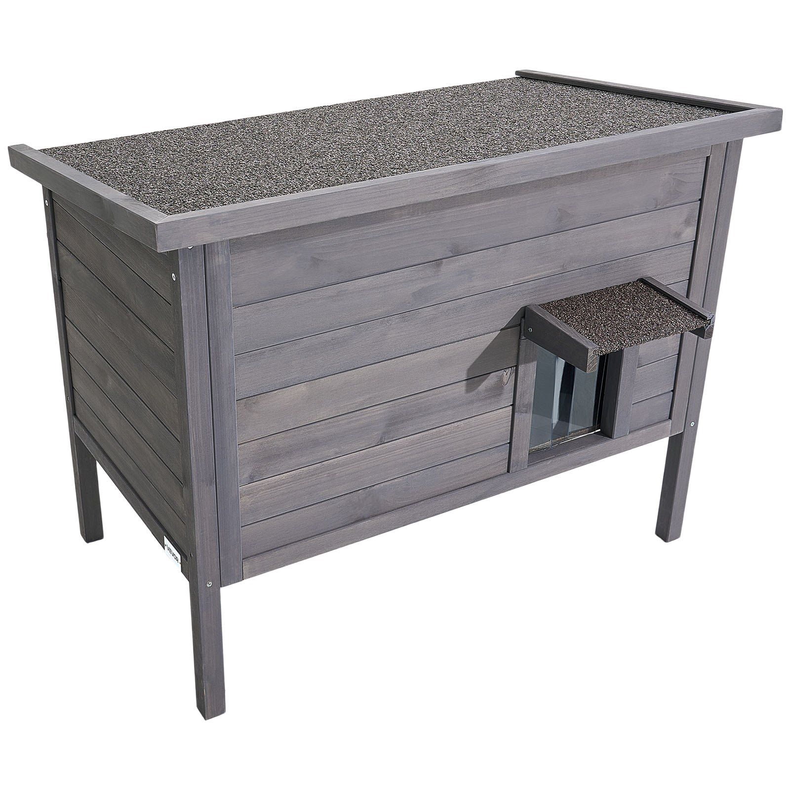 Insulated Heated Outdoor Cat House for Winter, Waterproof Wood Shelter ...