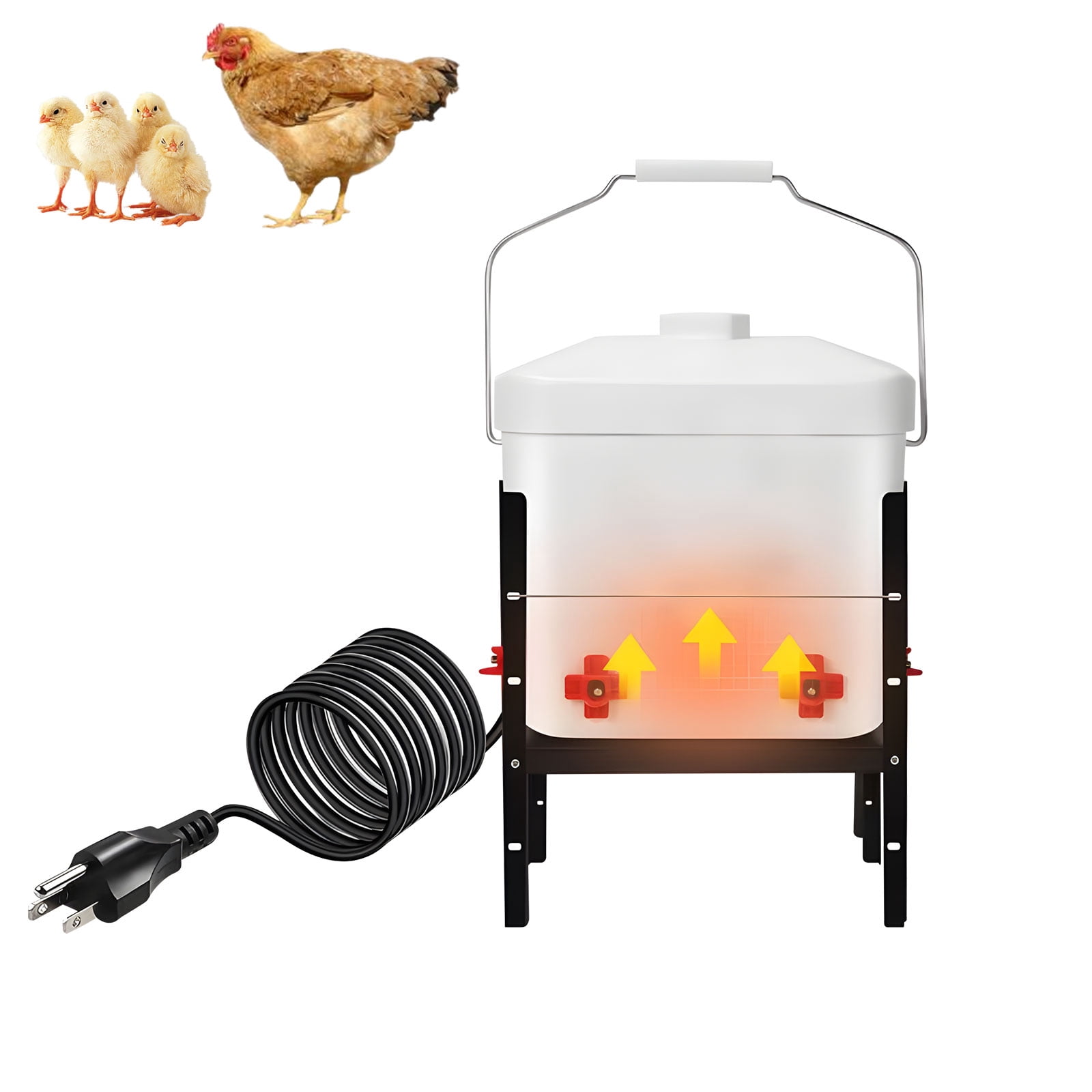 Heated Poultry Waterer Adjusting Height Water Dispenser For Barn Farm ...