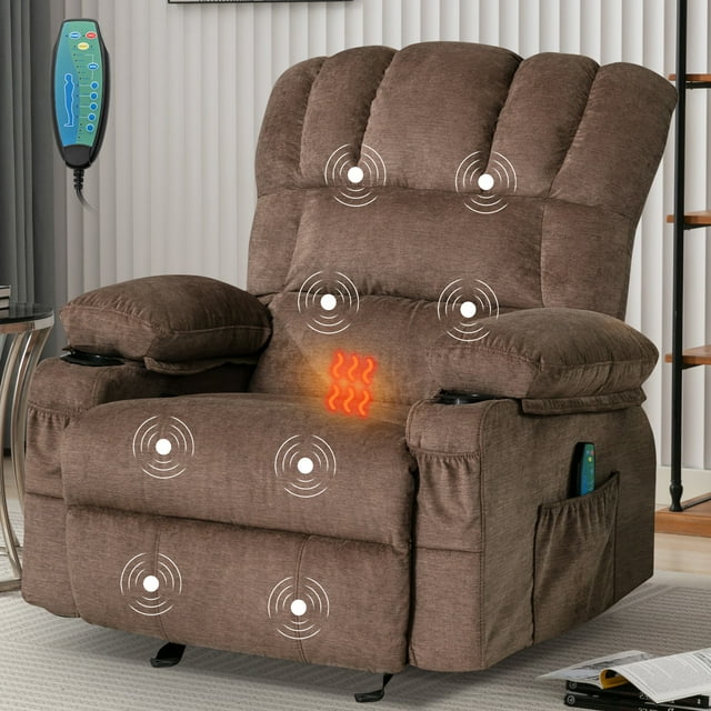 Recliner Chair, UHOMEPRO Manual Recliners with Heat Therapy and Massage ...