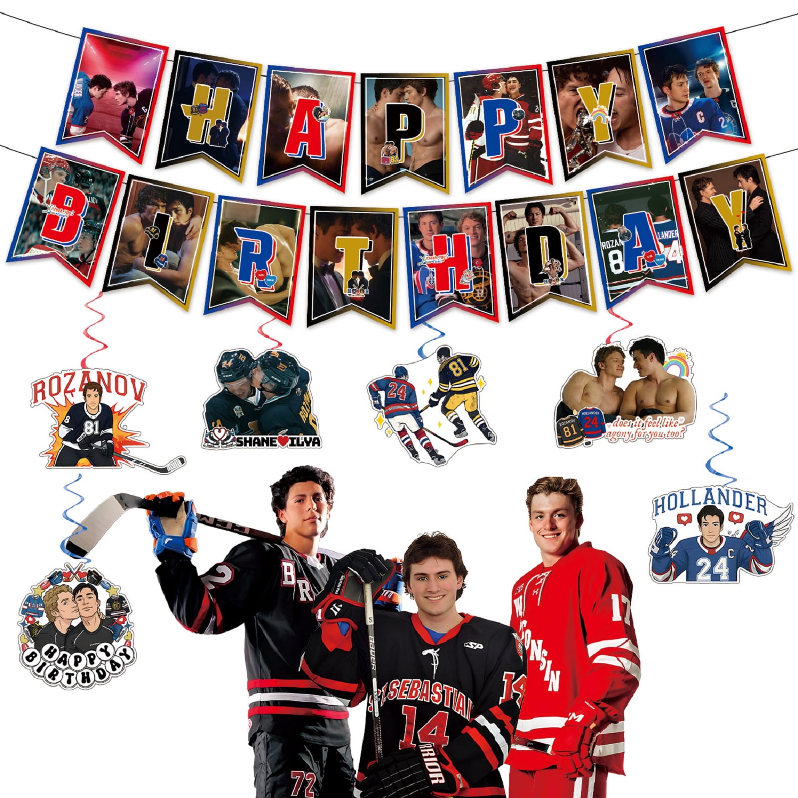 Heated Rivalry Birthday Party Decorations, Birthday Banner Backdrop ...