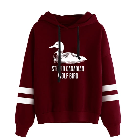 Heated Rivalry Stupid Canadian Wolf Bird Pullover Hoodie Long Sleeve ...
