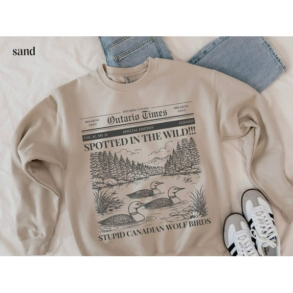 Heated Rivalry Sweatshirt-Stupid Canadian Wolf Bird, Funny Loon Animal ...